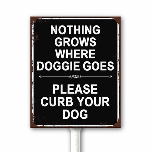 4.6x6 IN Rustic Dog Sign for Lawn, Curb Your Dogs Sign Lawn Yard Decor ...