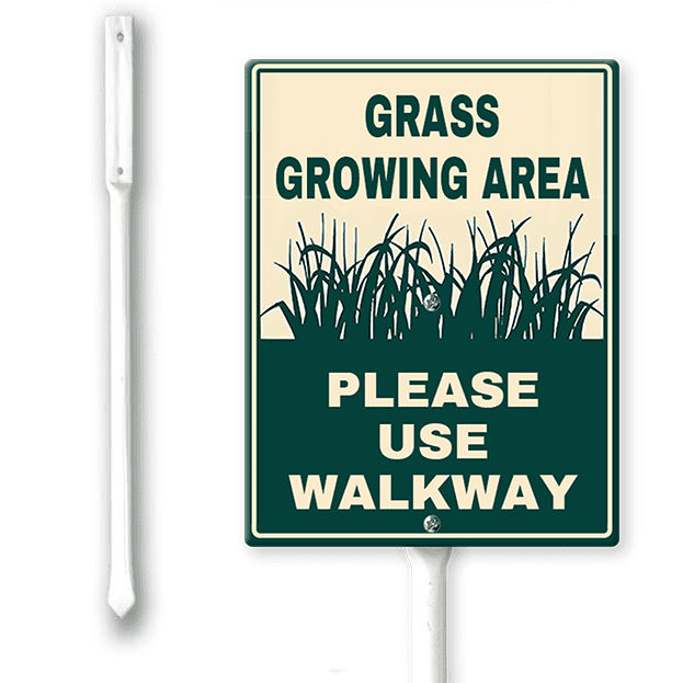 4.6x6 inch Grass Growing Area Please Use Walkway Sign with Stake ...