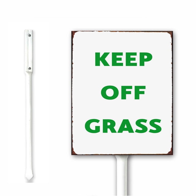 4.6x6inches Vintage Yard Sign Keep Off Grass Sign with Stand Lawn Sign ...