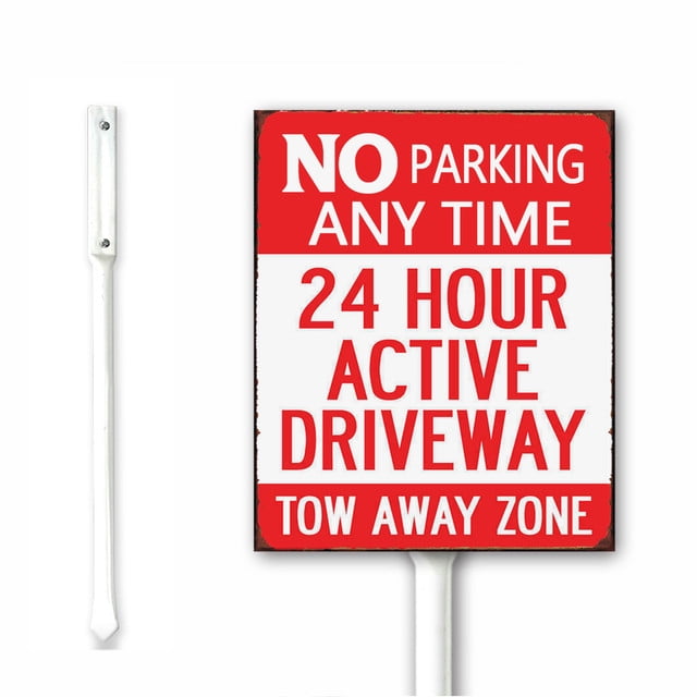 4.6x6inches Vintage Yard Sign No Parking Anytime 24 Hour Active ...