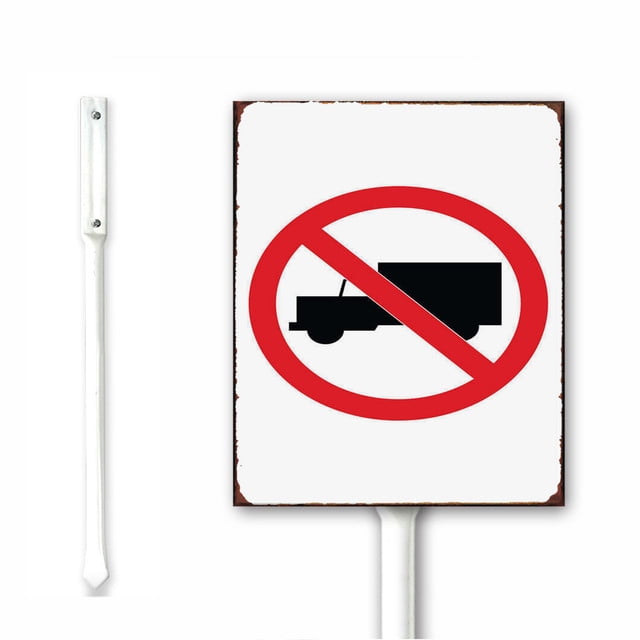 4.6x6inches Vintage Yard Sign No Truck Symbol Metal Parking Sign with ...