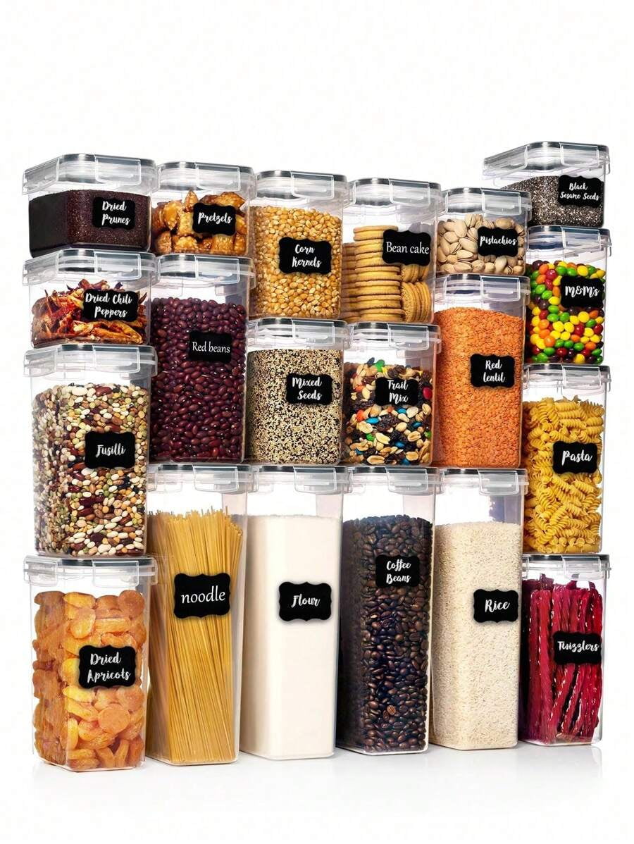 4/7/10/15/18/21pcs Storage And Organization,Labeled And Marked Airtight ...