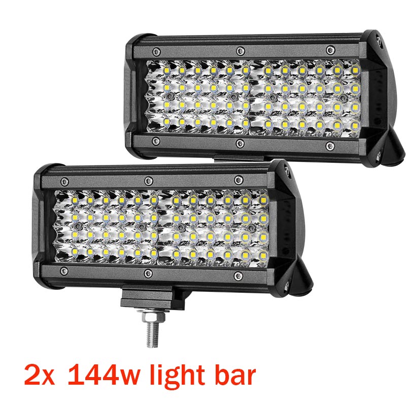 4 7 Inch 120W Combo off road Led Light Bars Spot Flood Beam for Work ...