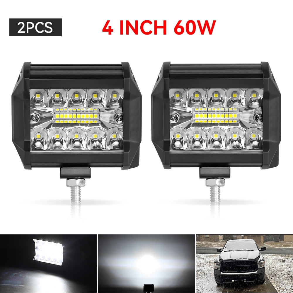 4 7 Inch 120W Combo off road Led Light Bars Spot Flood Beam for Work ...