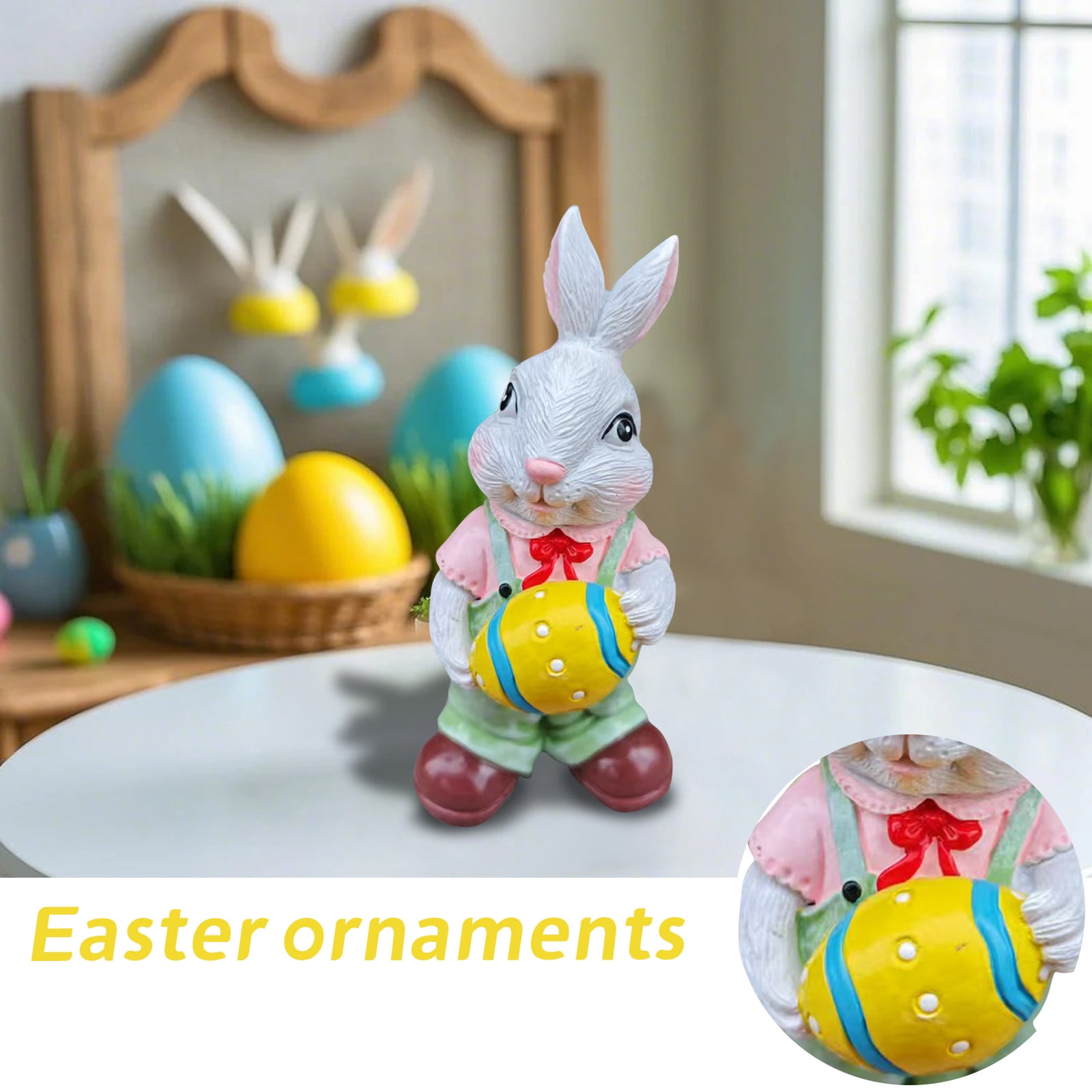 4.7 Inch Cartoon Resin Bunnies Easter Bunny Resin Decor Set - Whimsical ...
