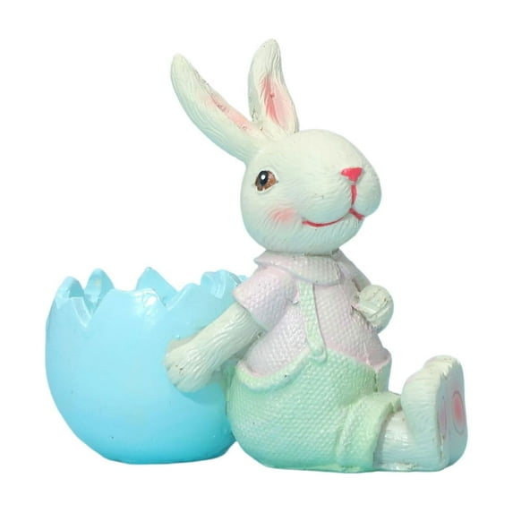 4.7 Inch Easter Bunny Backrest Eggshell Sculpture, Cute Bunny Design ...
