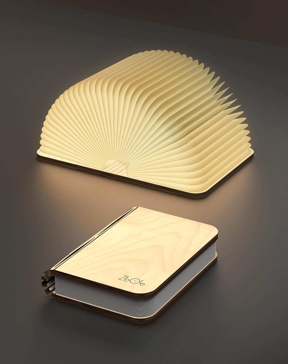 4.7 Inch Wooden Book Lamp,3 Colors Folding Book Light, Battery Operated ...