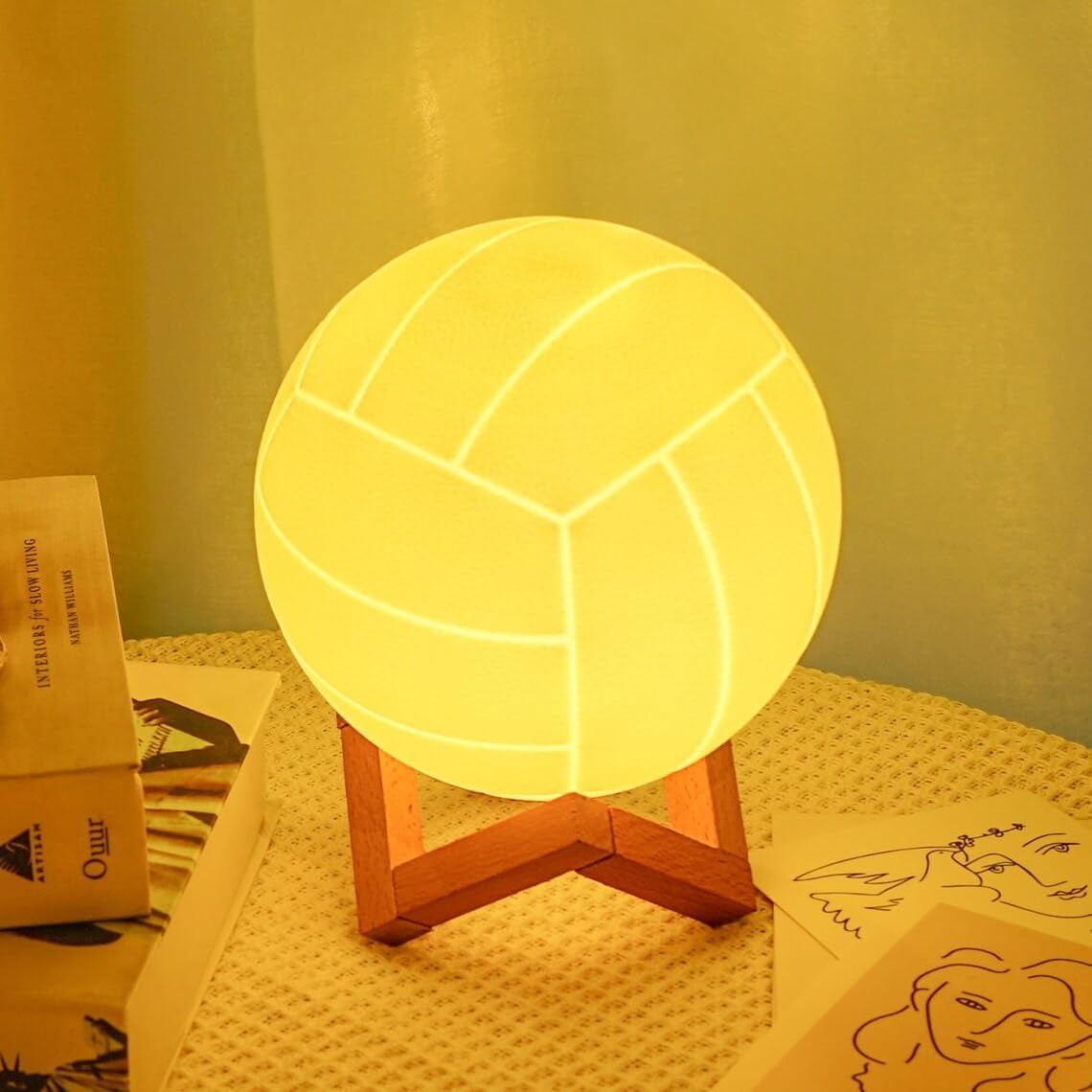 4.7 Inches Volleyball Night Light, Volleyball Lamp Light for Kids Room ...