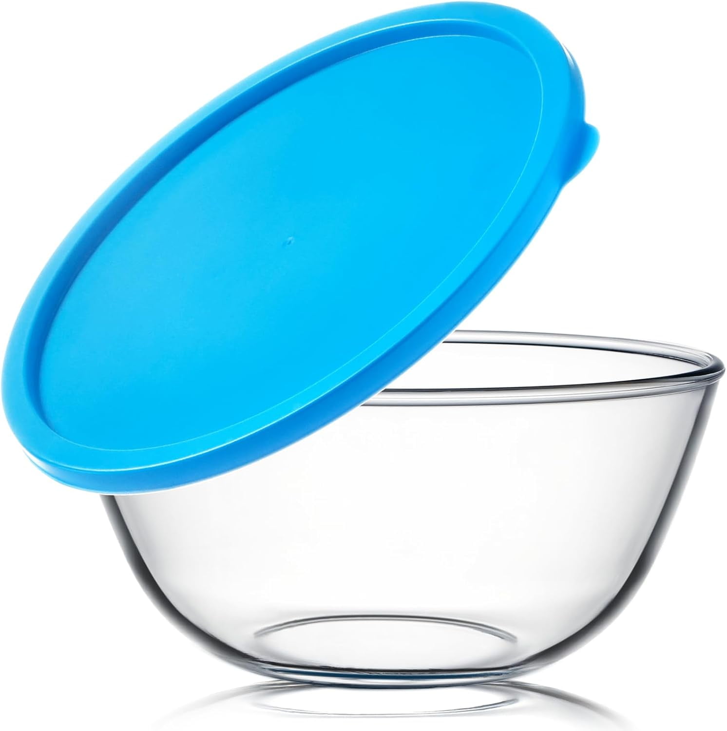 4.7 Quart Large Glass Mixing Bowl with Lid, Deep Big Glass Bowl Large ...