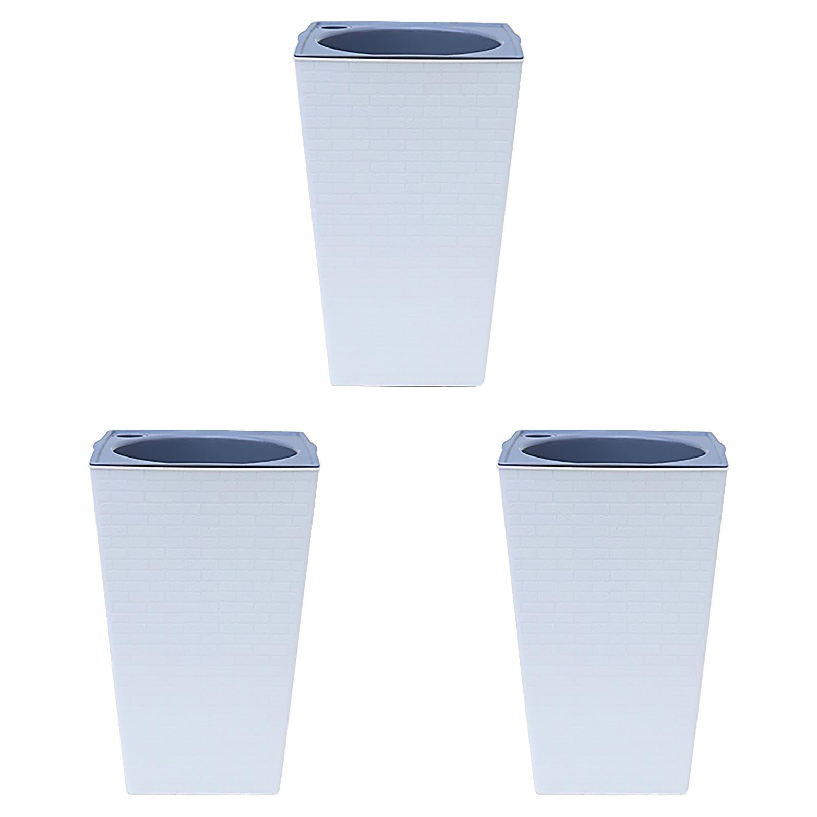 4.72'' x 6.77'' Square White Plastic Flower Pots with Self Watering ...