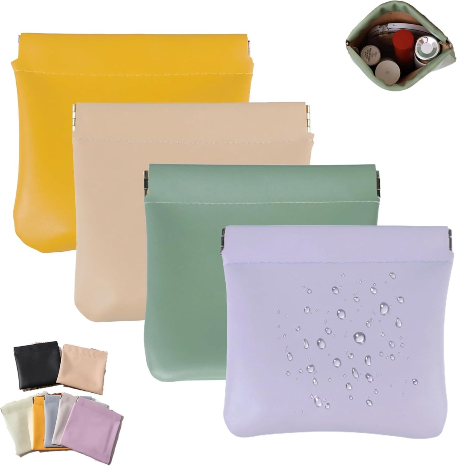 4.72″x4.72″ Small Pouches for Purse, 4PCS Cute Snap Closure Storages ...
