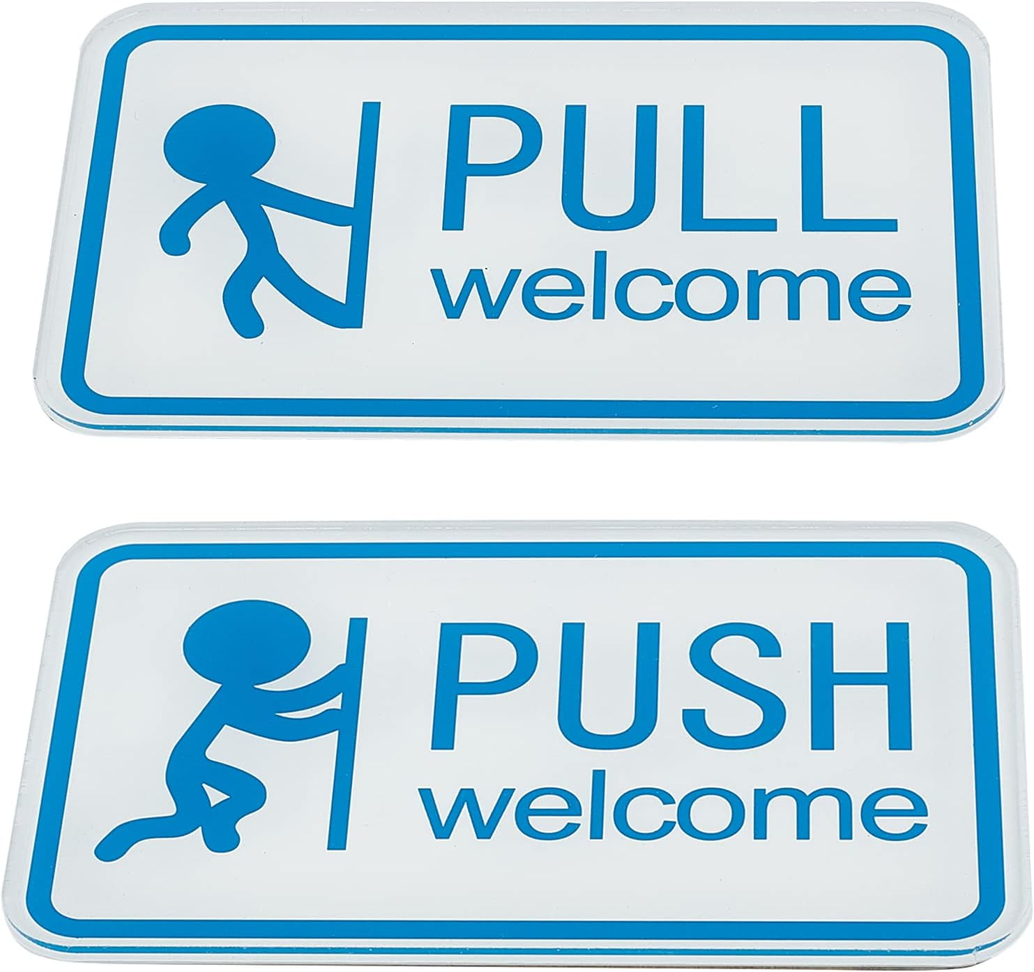 4.72x2.95 Push Pull Door Signs Stickers Acrylic Sign Back Self-Adhesive ...