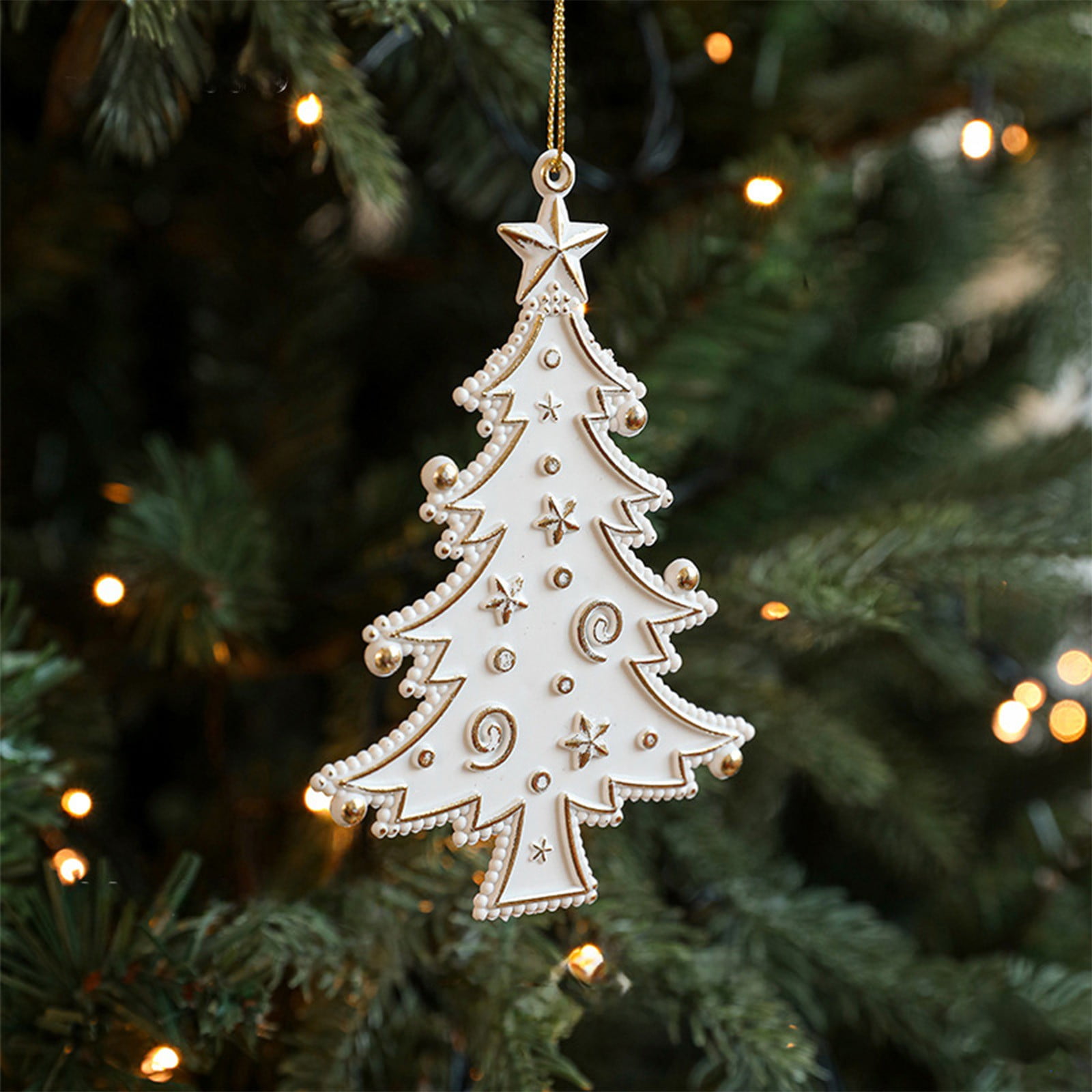 4.72x4.72x0.27-Inch Christmas Ball Ornament, White Plastic Tree ...
