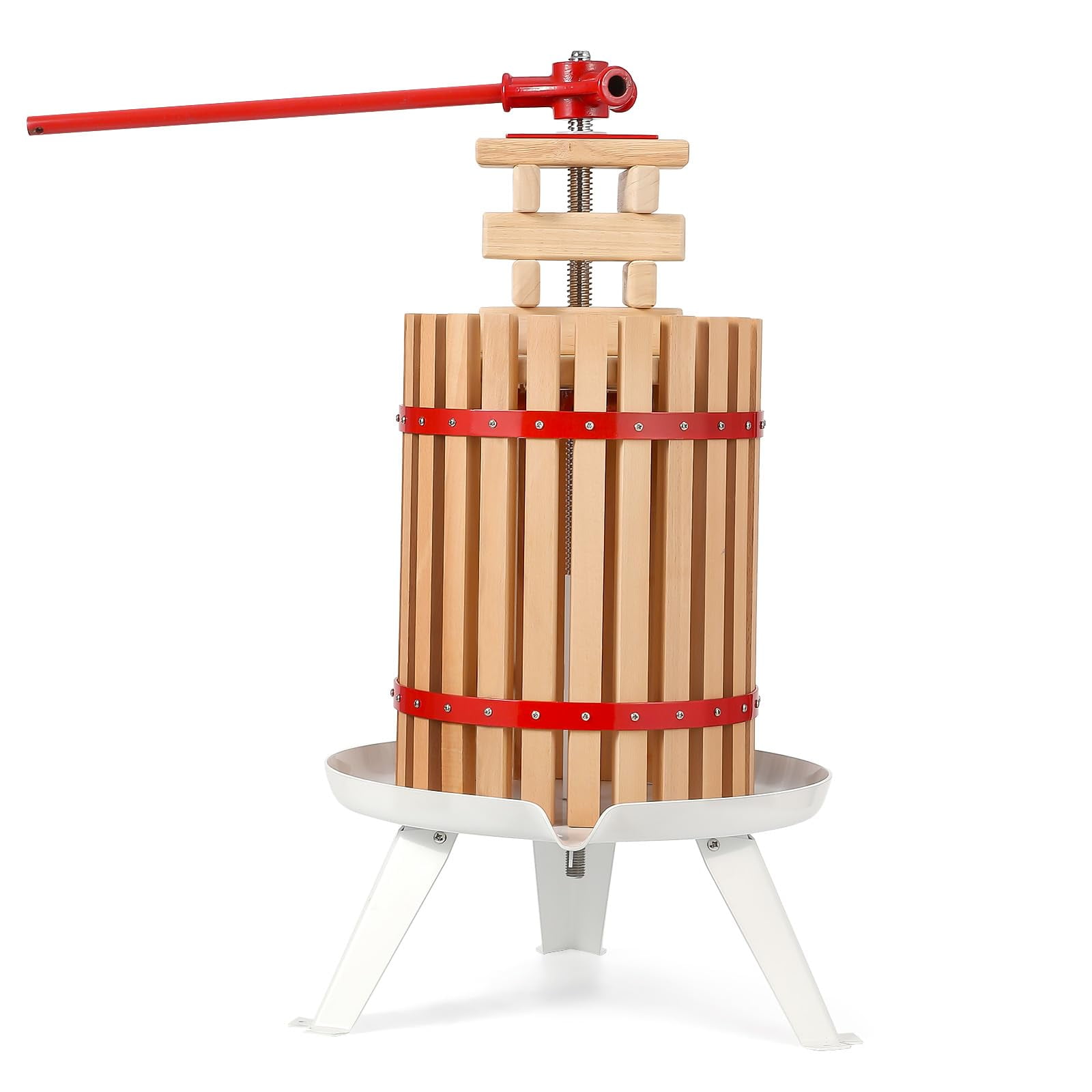 4.75 Gal Manual Fruit Wine Press, Wood Steel Fruit and Wine Press With ...