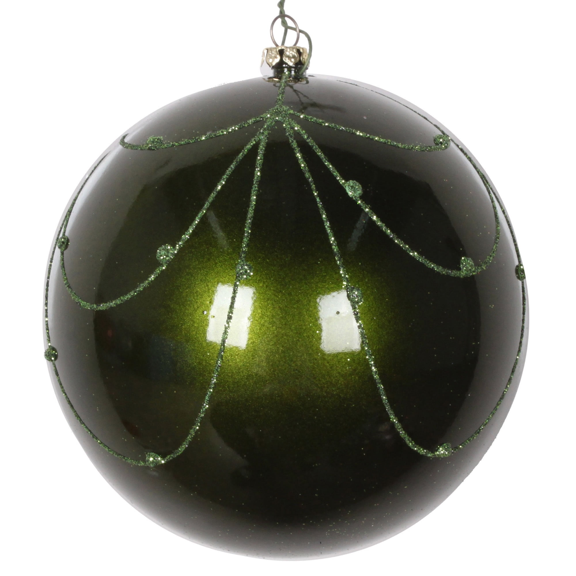 4.75" Moss Green Candy Glitter Ornament 4/Bag - Walmart.com