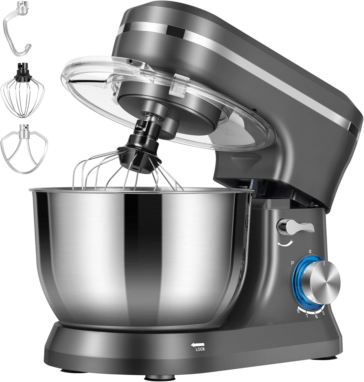 4.75 Quart Stand Mixer, 8 Speed Kitchen Electric Food Mixer, Household ...