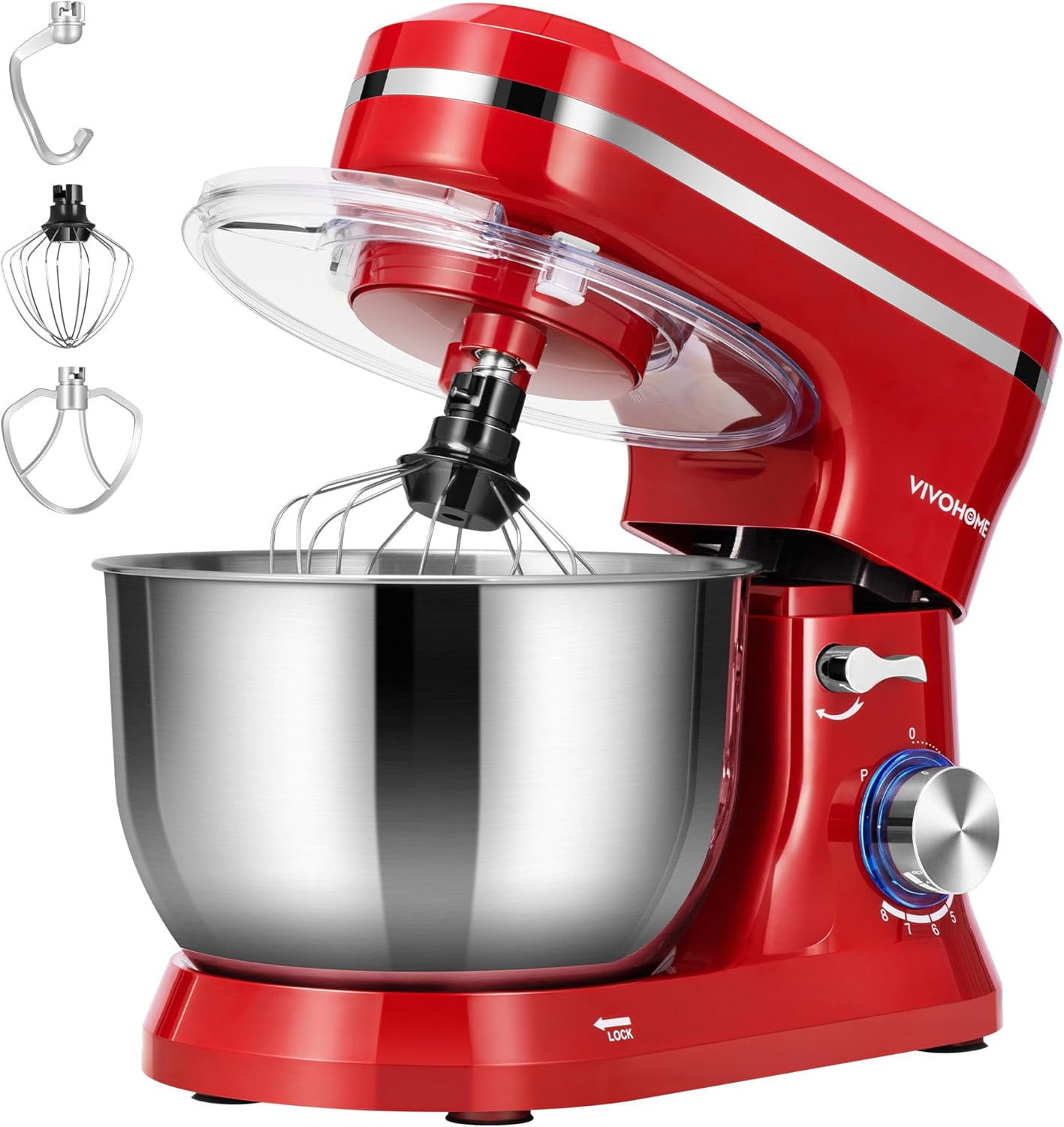 4.75 Quart Stand Mixer, 8 Speed Kitchen Electric Food Mixer, Household ...