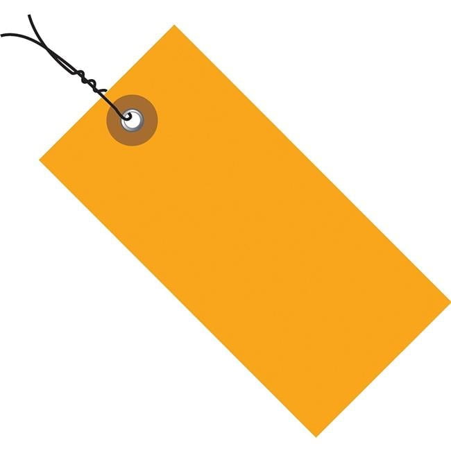 4.75 x 2.375 in. Orange Shipping Tag - Pre-Wired, 100 Per Cases ...
