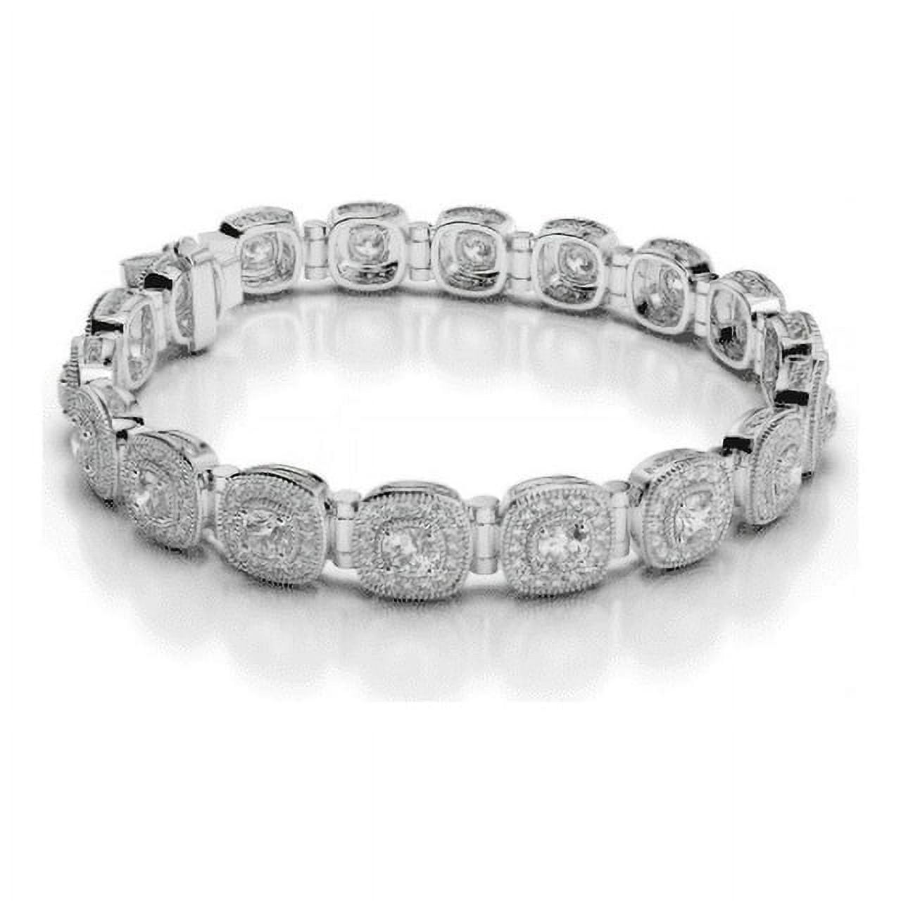 4.75CT Moissanite (VVS1,D) Round Cut Tennis Bracelet 14K White Gold Fine Jewelry for Women Gifts ...