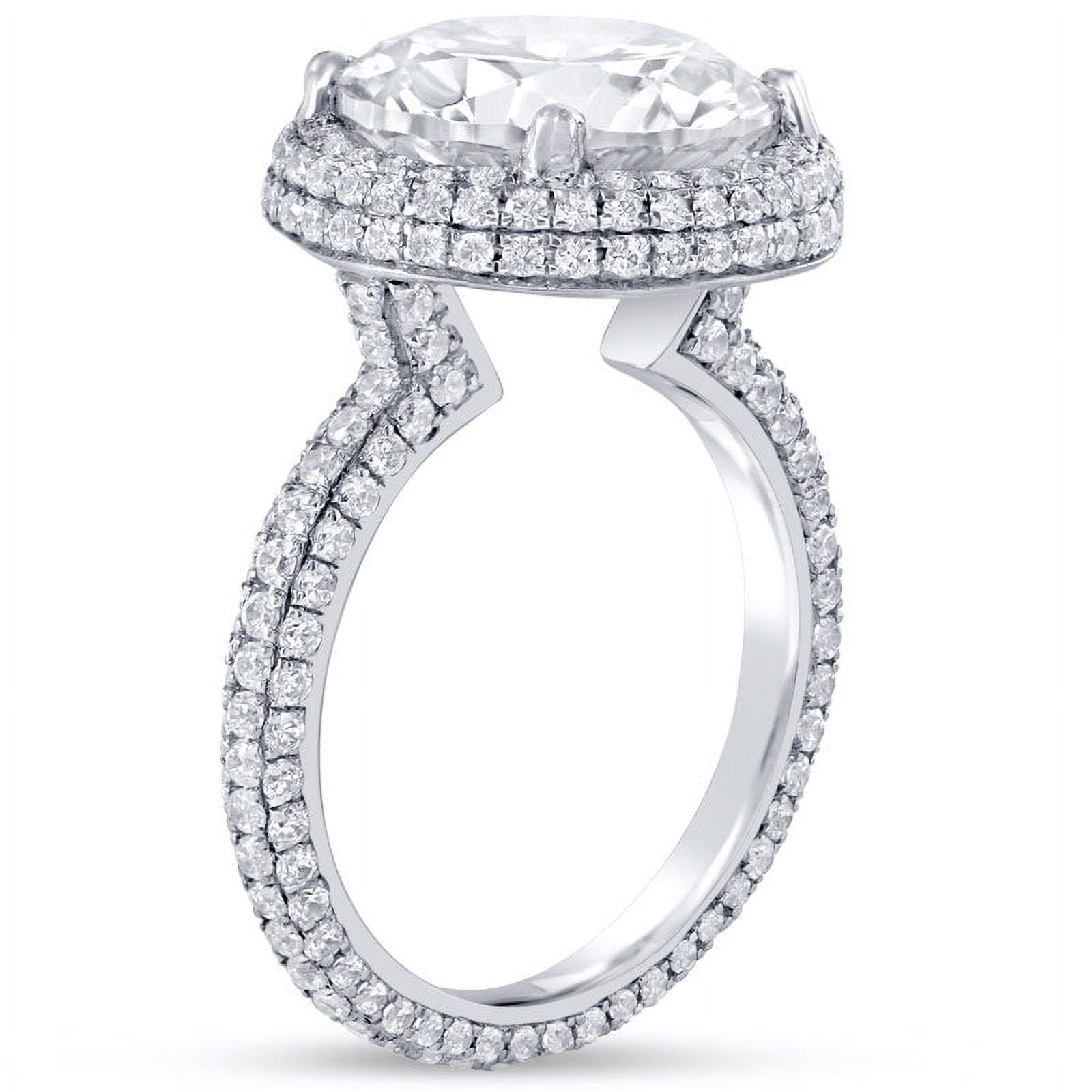 4.75ct Forever One Moissanite with Diamonds Pave Halo Engagement Ring R12 - Walmart.com