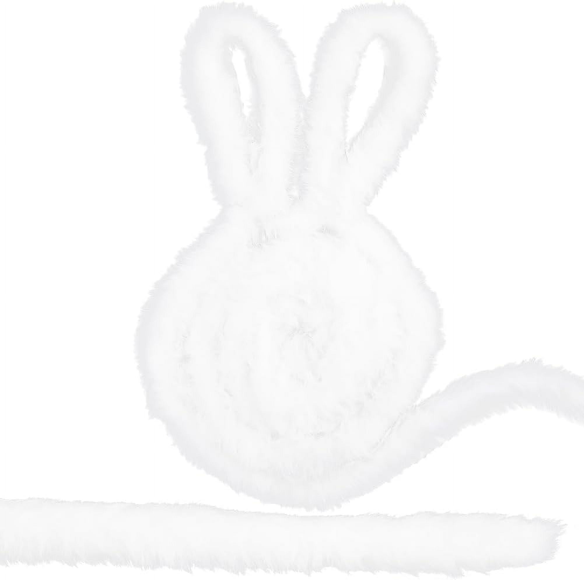 4.75m Christmas Faux Fur Ribbon Trim 3cm White Fluffy Faux Fur Strips ...