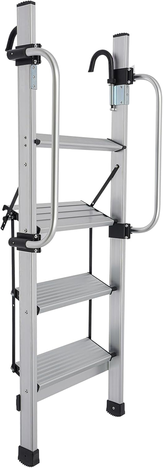 4.7ft Bunk Bed Ladder, Aluminum RV 4 Step Ladder with handrails and ...