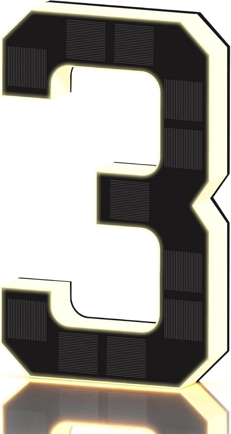 4.7in/6.7in/9in Solar Lighted House Numbers for Outside, Light Up IP65 ...