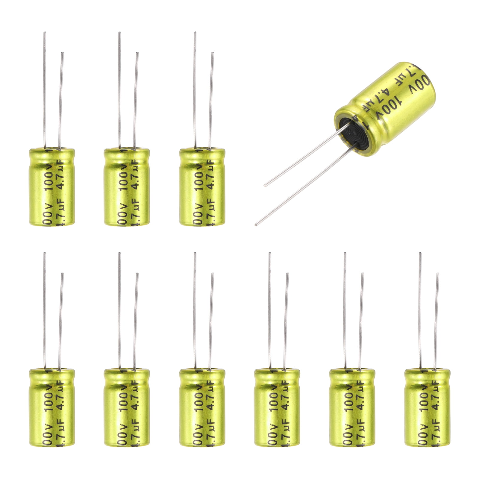4.7uF 100V Non-Polarized Electrolytic Capacitor, 10mm x 17mm Aluminum ...