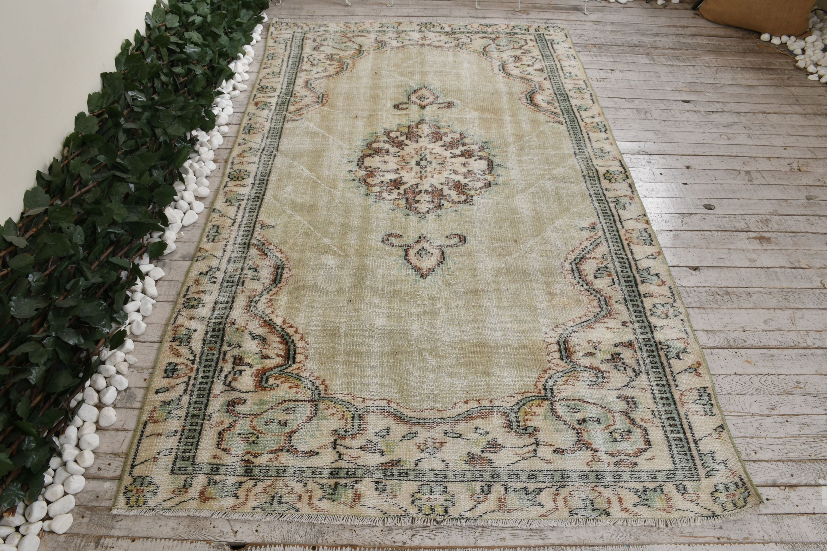 4.7x8.2 ft Area Rugs, Turkish Rug, Rugs For Dining Room, Beige Persian ...