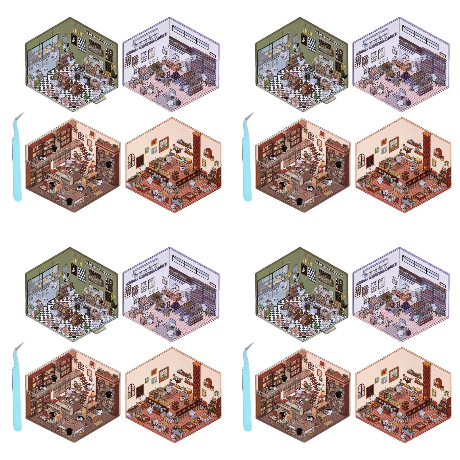 4/8/12/16/24 PCS 3D Sticker Scene, DIY Stickers, Make Your Own Mini ...