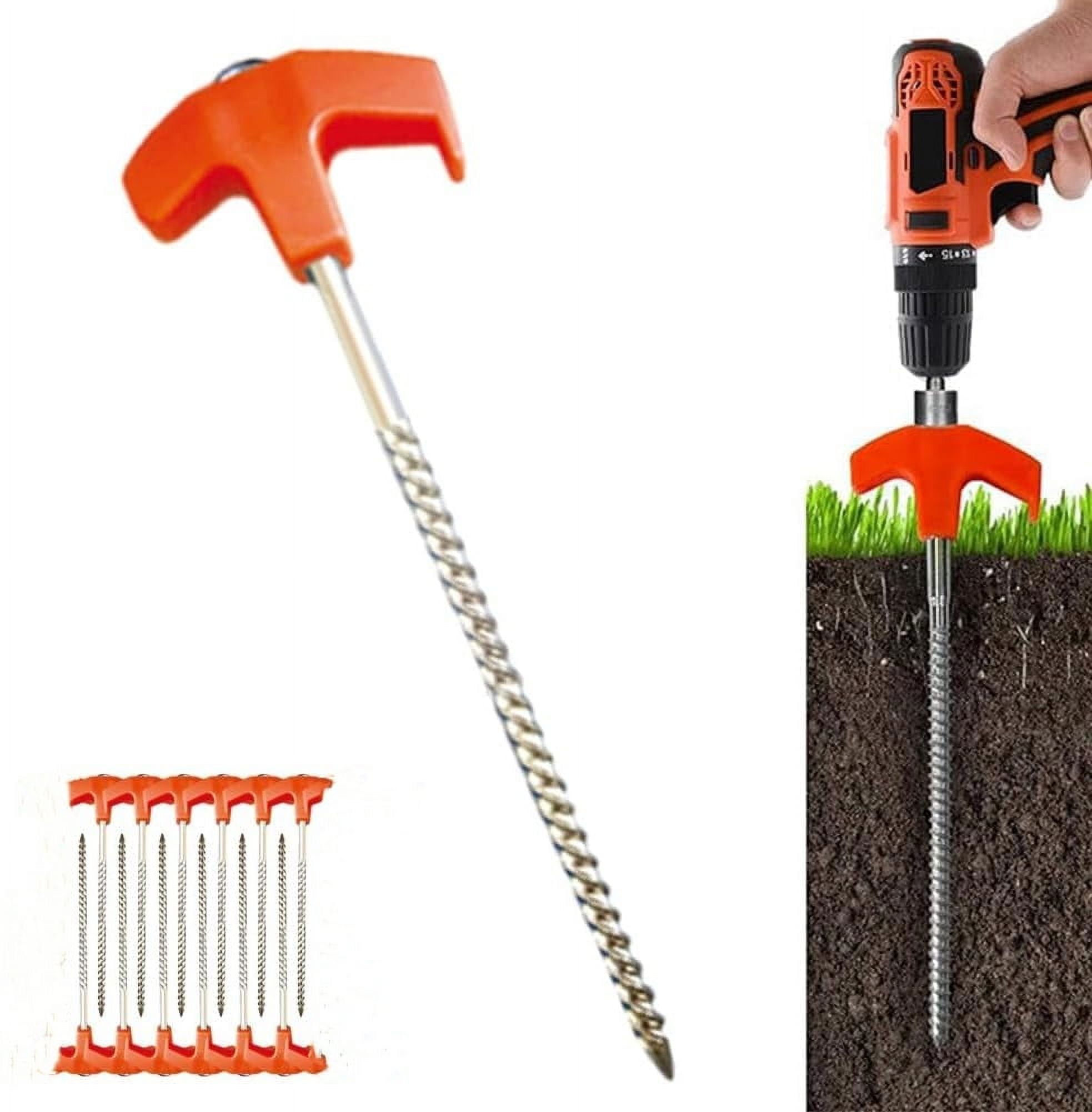 4/8/12 PCS 8" Screw in Tent Stakes - Ground Anchors Screw in,8 inch ...