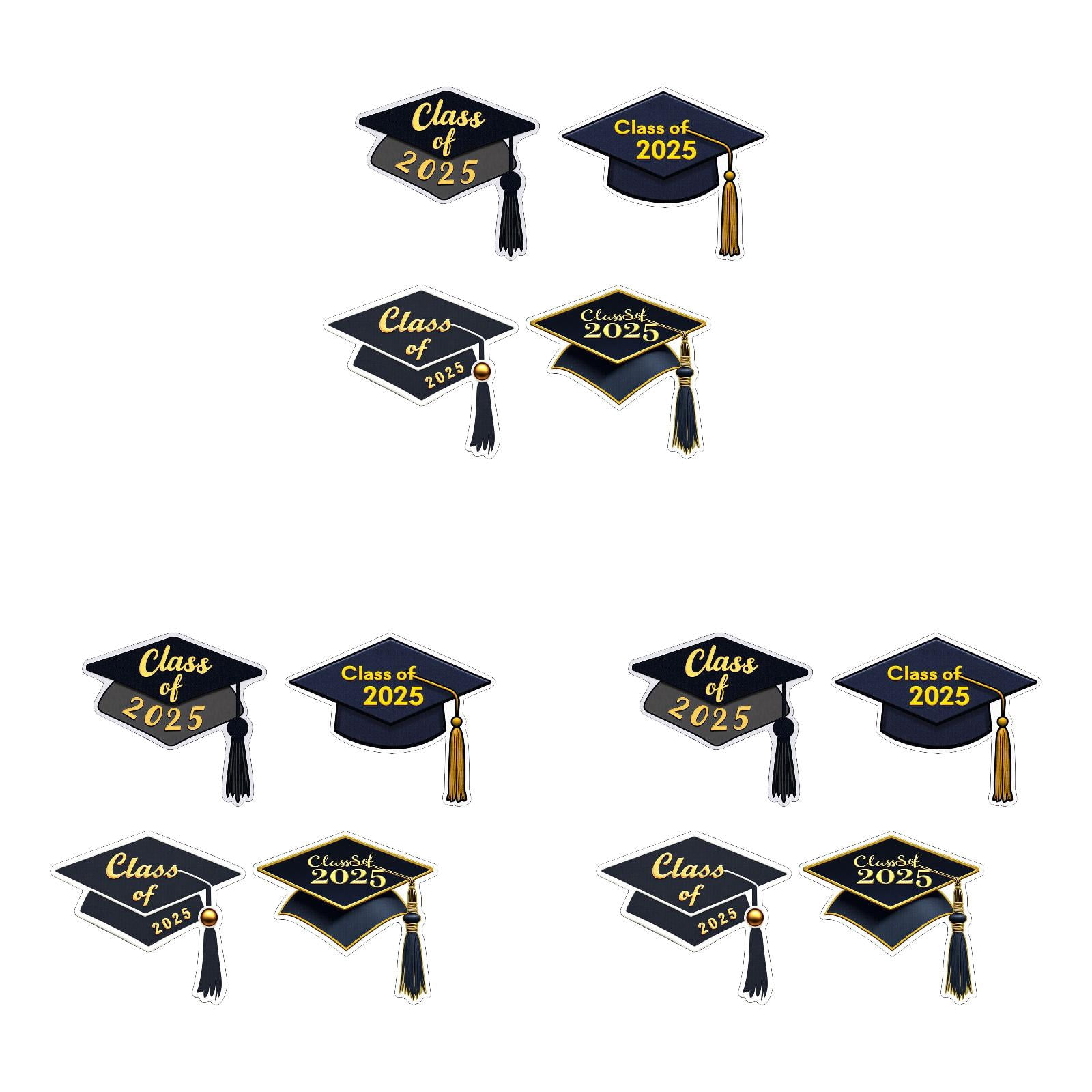 4/8/12PCS 2025 Graduation Cap Stickers, Hat Grad Cap Shape Stickers for ...