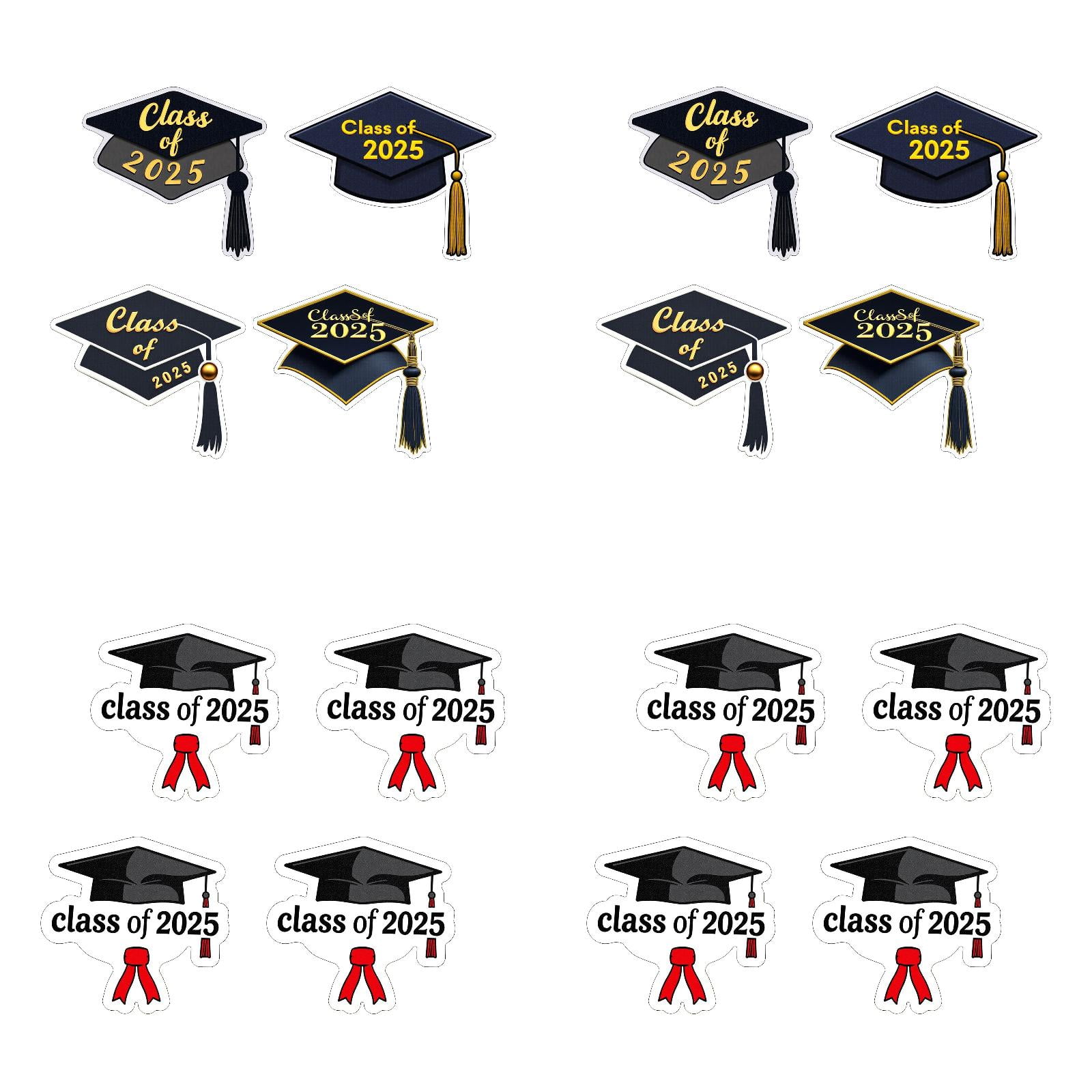 4/8/12PCS 2025 Graduation Cap Stickers, Hat Grad Cap Shape Stickers for ...