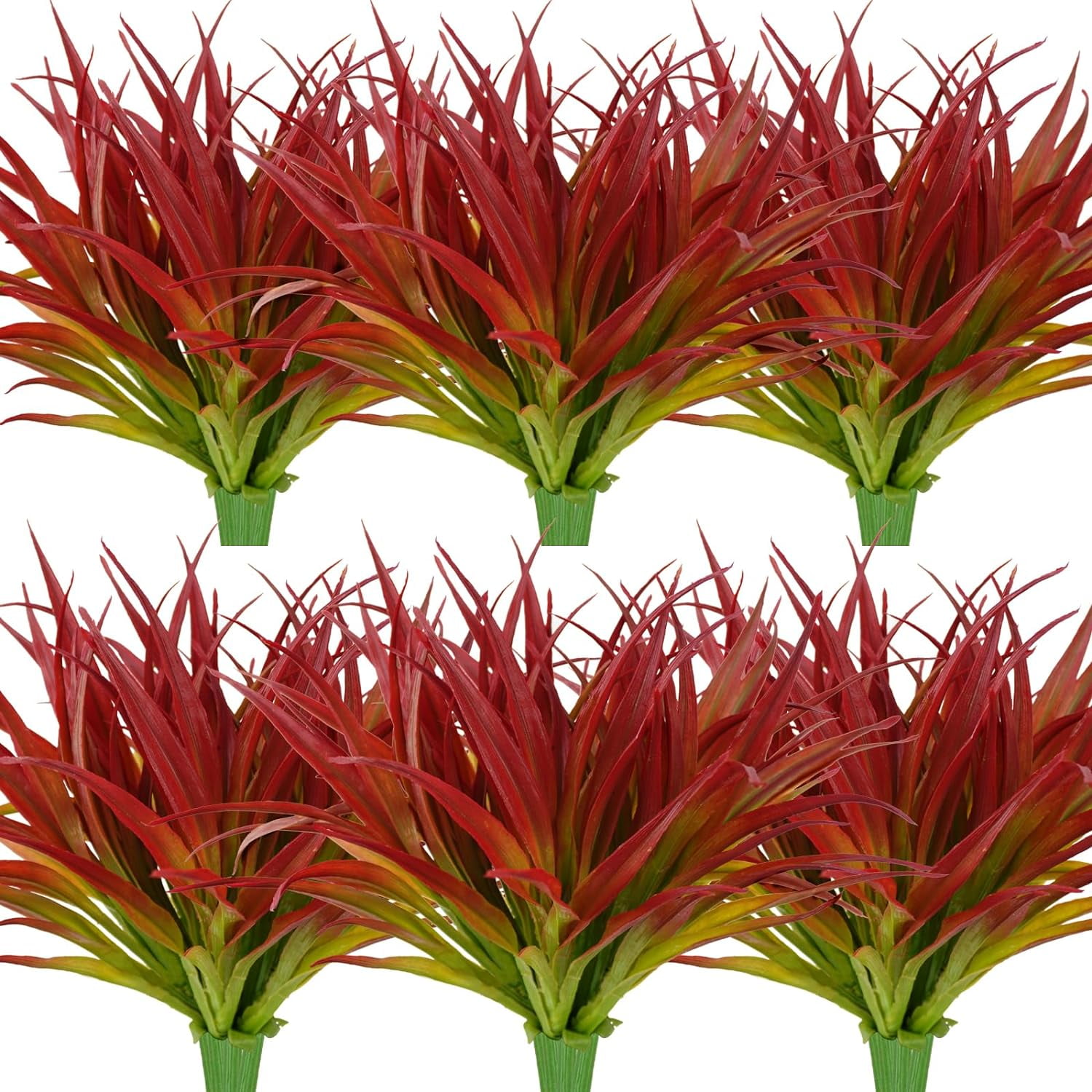 4/8/12Pcs Artificial Grass Shrubs Plant Fake Outdoor Plastic Plants UV ...