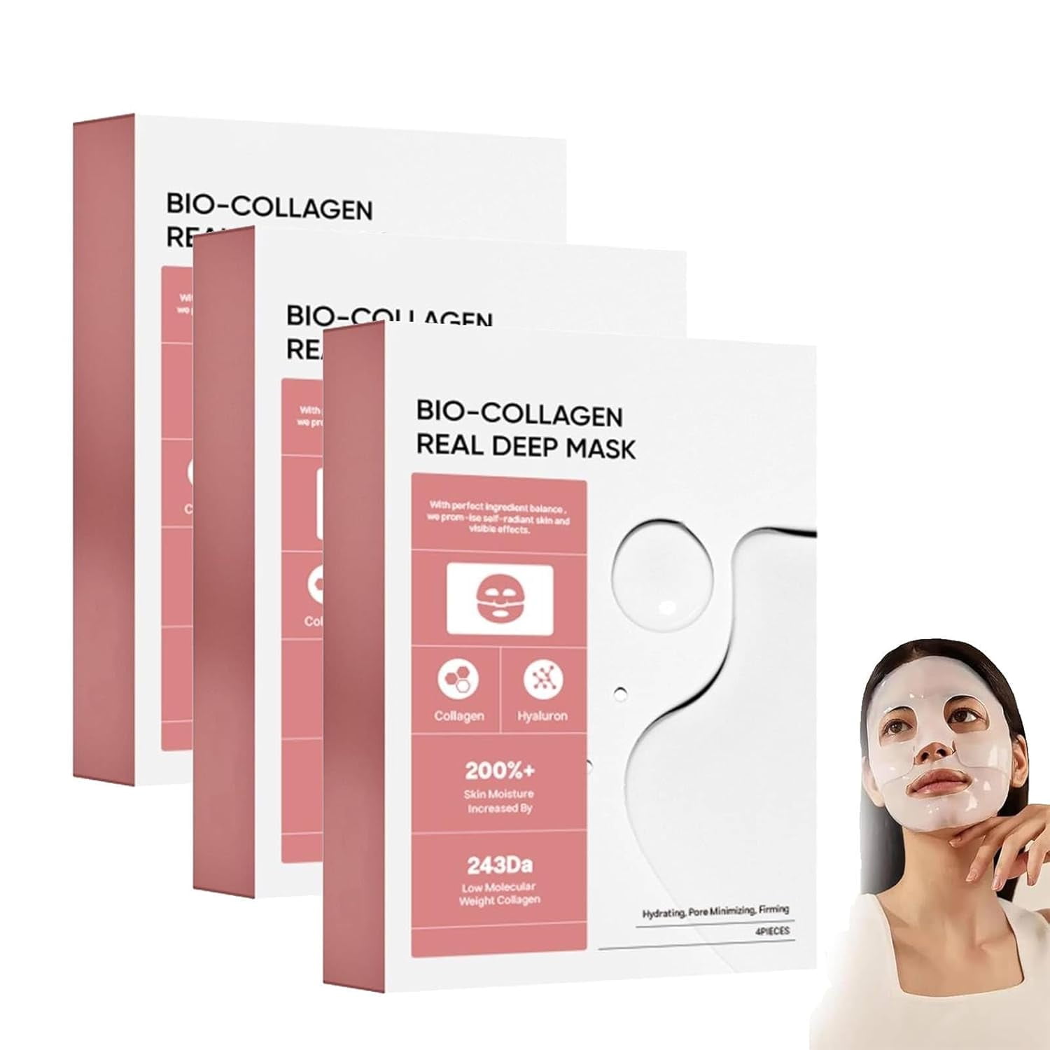 4/8/12pcs Upgraded Bio Collagen Real Deep Mask,Korean Bio Collagen ...