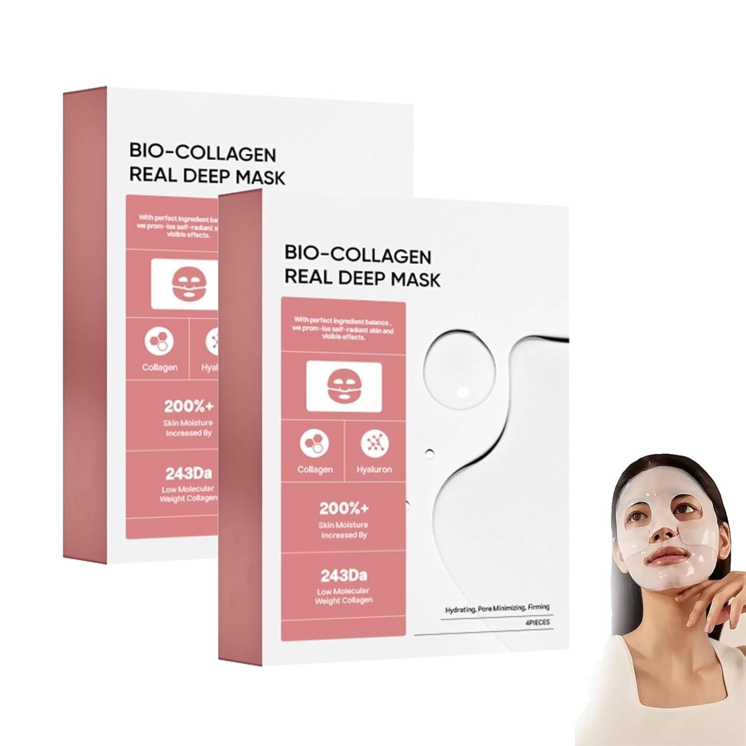 4/8/12pcs Upgraded Bio Collagen Real Deep Mask,Korean Bio Collagen ...