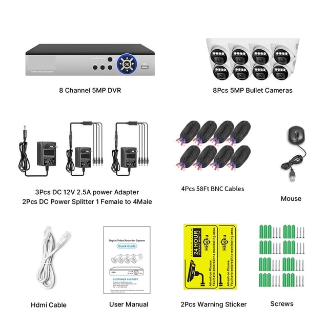 4/8 Channel 5 Million HD Indoor Home Camera CCTV Video Surveillance DVR ...