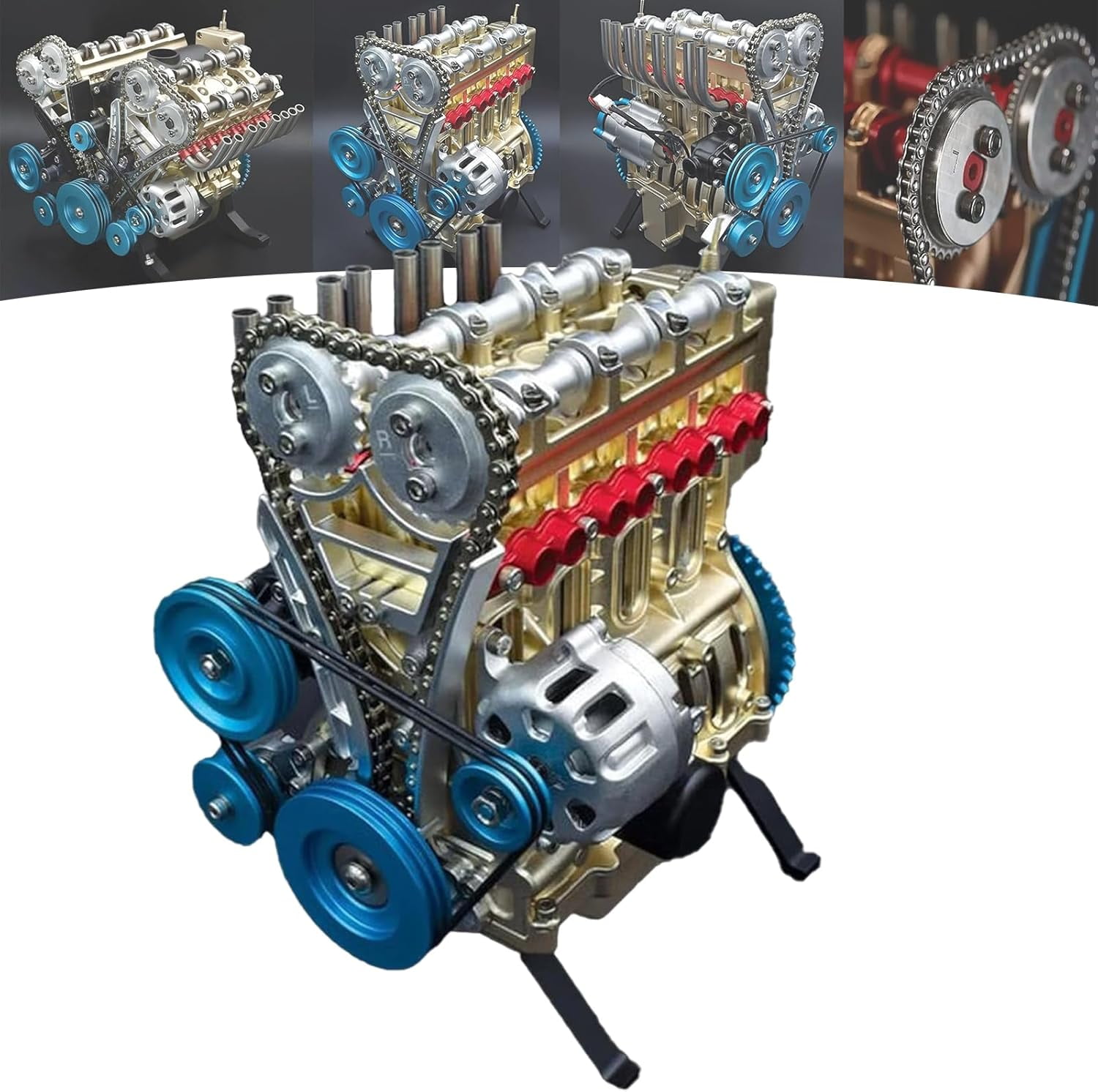 4/8-Cylinder Full Metal Car Engine Model, V8 Engine Model Kit That ...