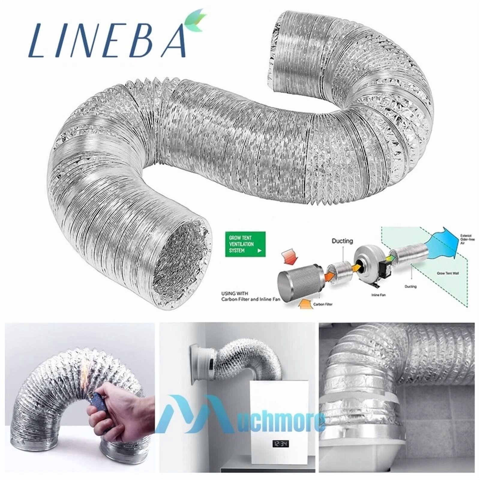 4'' 8 Feet Flexible Aluminum Air Ducting Dry Ventilation Hvac Hose Non ...