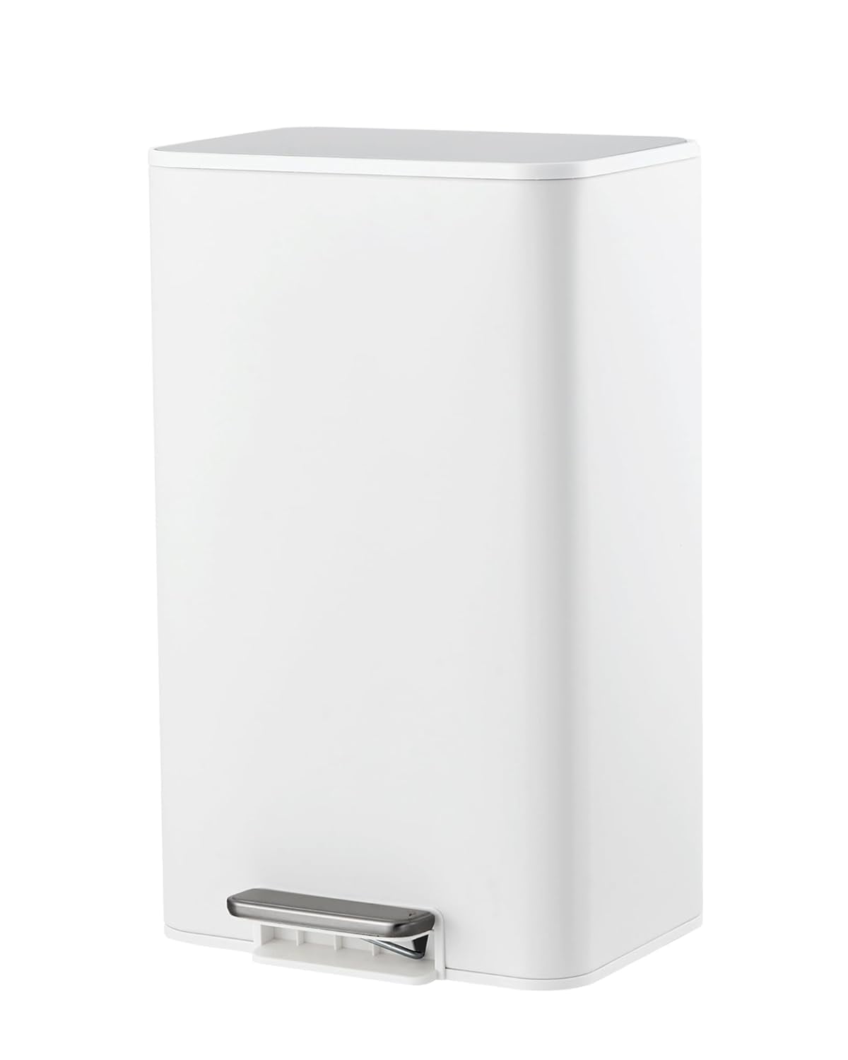 4.8 Gallon Trash Can, Rectangular Stainless Steel Waste Bin with Quiet ...