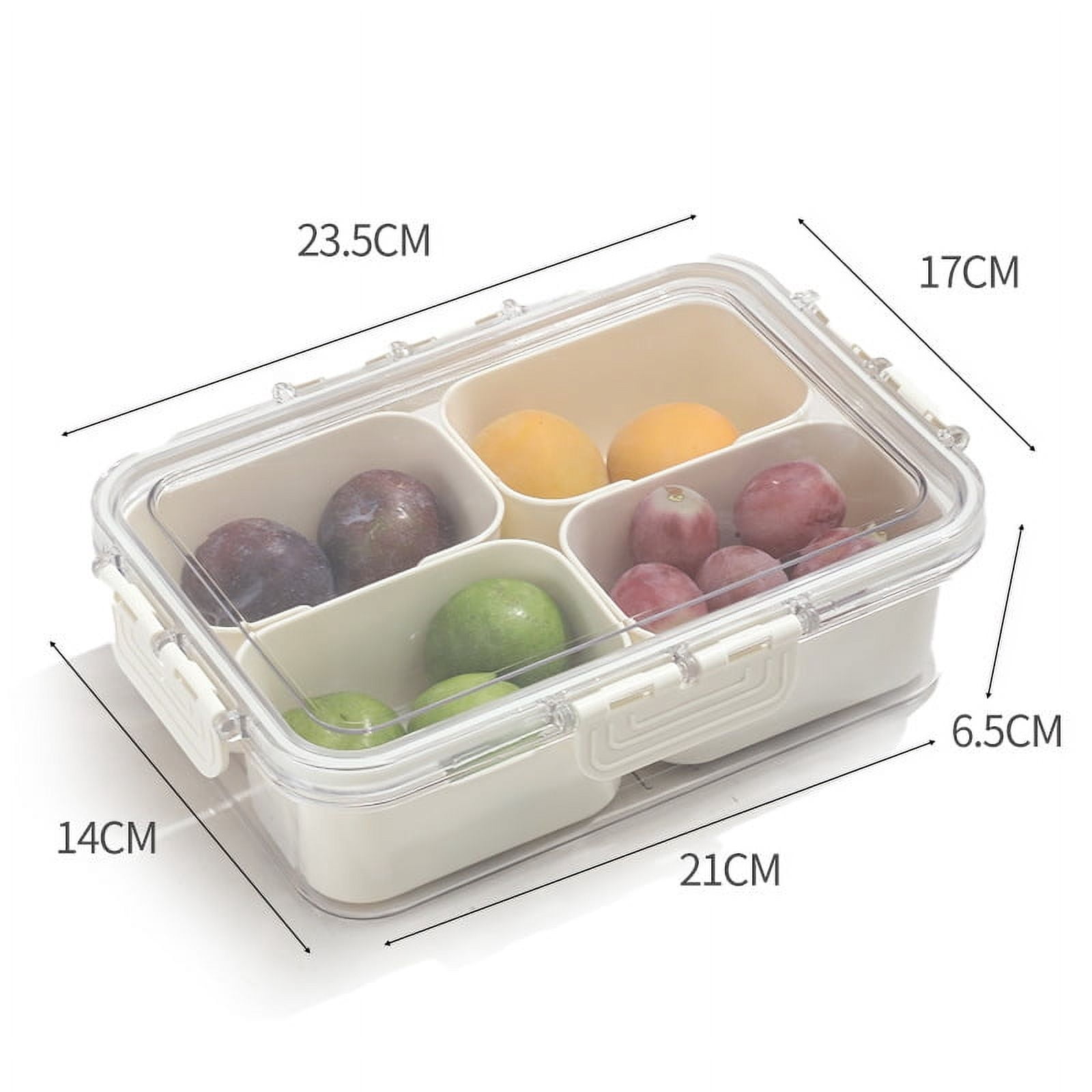4/8 Grids Food Divided Serving Tray with Lids Fruits Nuts Candy Spice ...