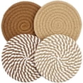 4.8 Inch Drink Coasters Set of 4, Absorbent Cotton Fabric Woven ...