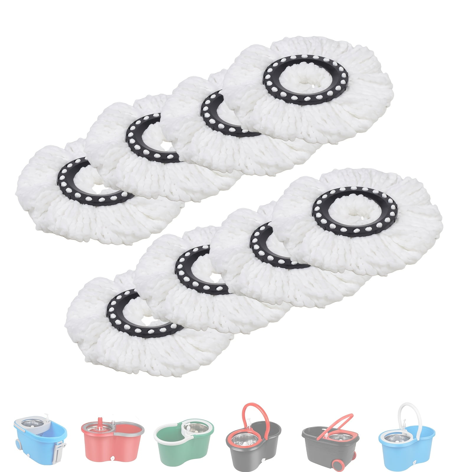 4/8 Pack Spin Mop Replacement Head 360° Microfiber Mops Refills Easy ...