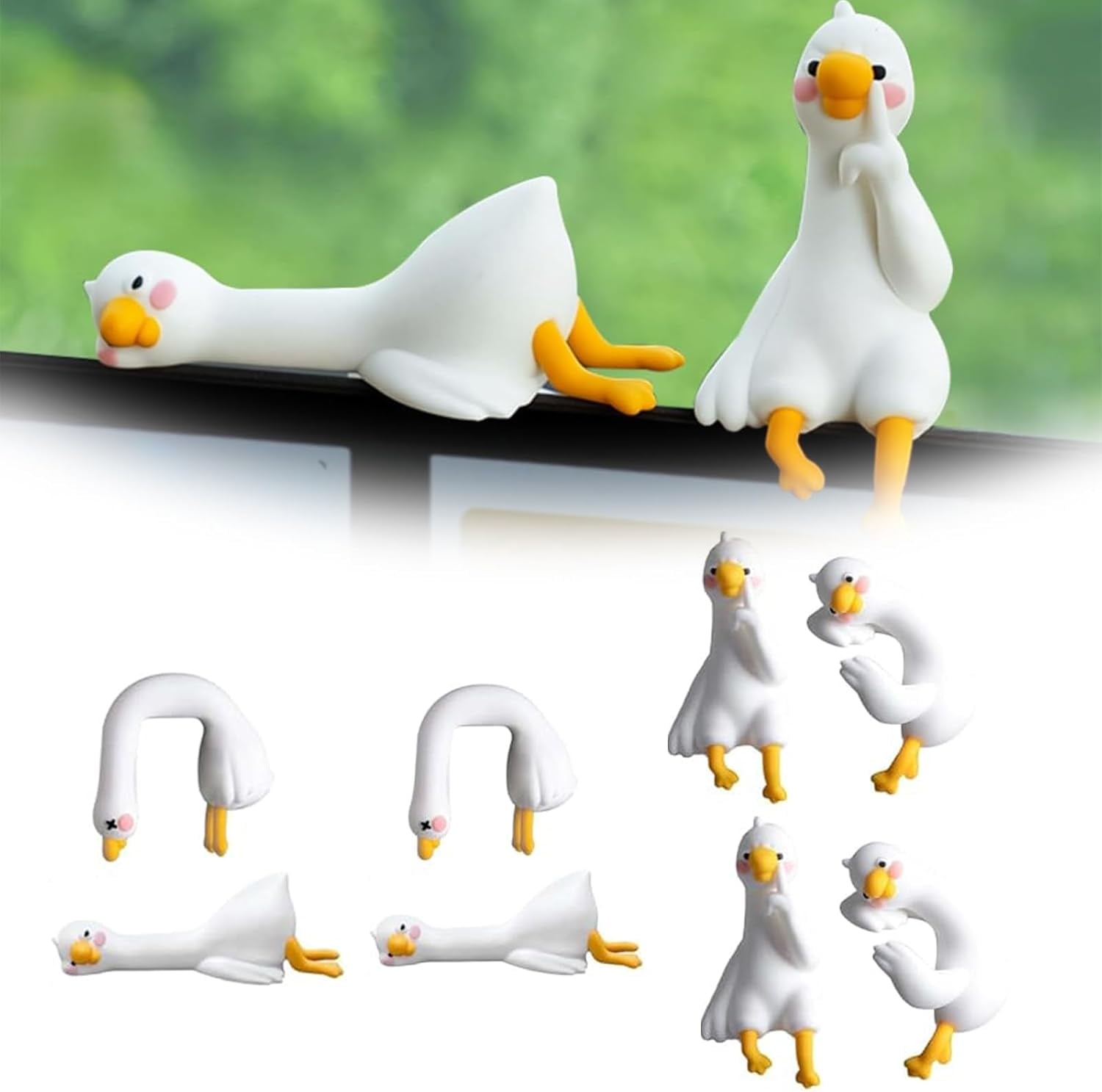4/8 Pcs Mini Lazy Duck Computer Decoration Ornaments, Cute so Tired ...