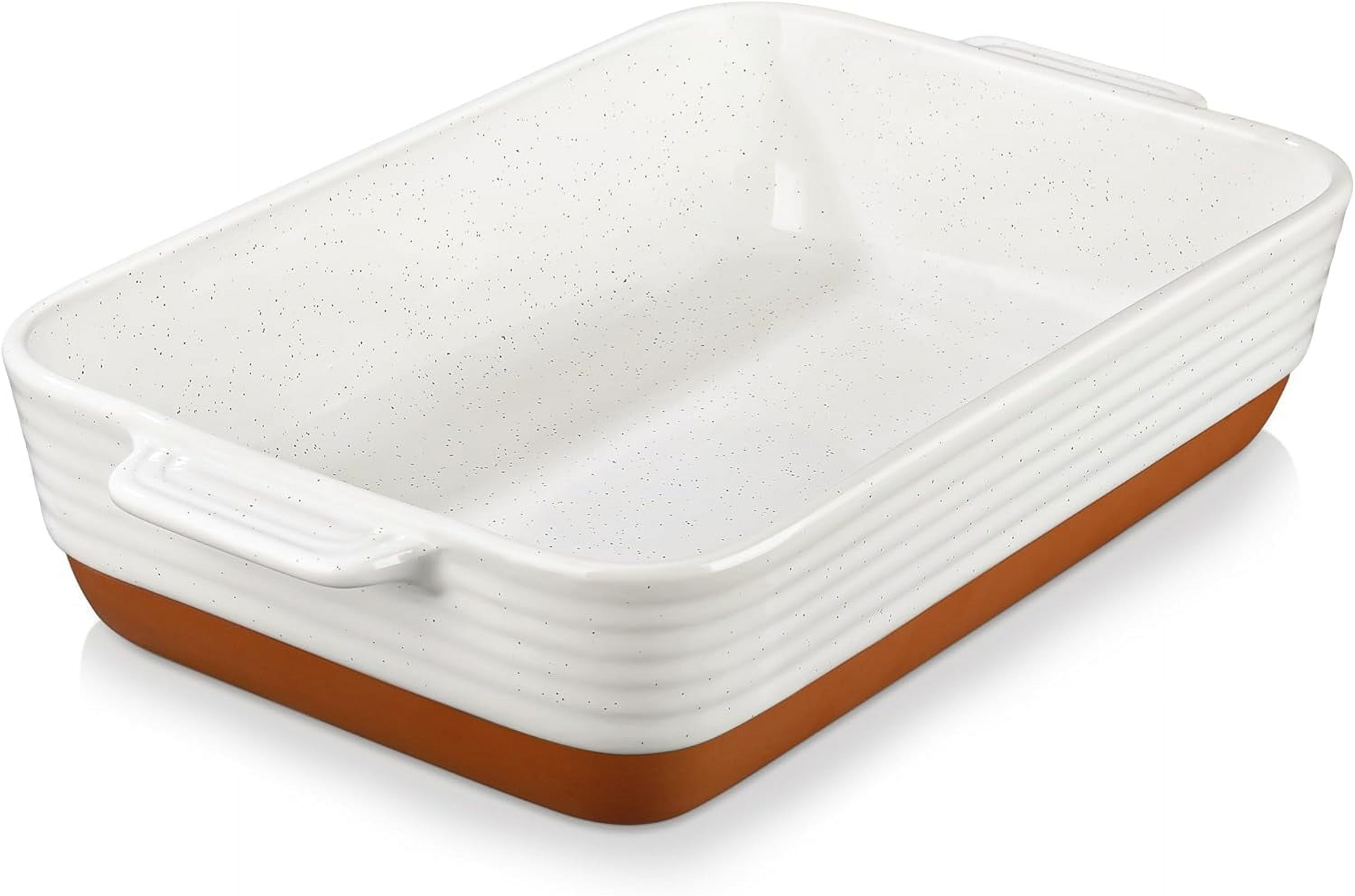 Baking Dish 4.8 Qt Ceramic Casserole & Lasagna Pan, 9x13 Inch Deep ...