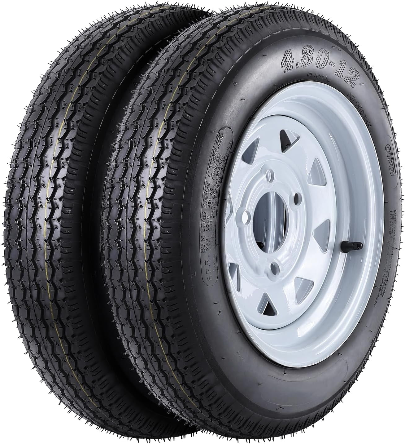 4.80-12 4.80x12 480-12 4.80-12 Tires with 12" Rims,2 Pack 4.80 12 Tires ...