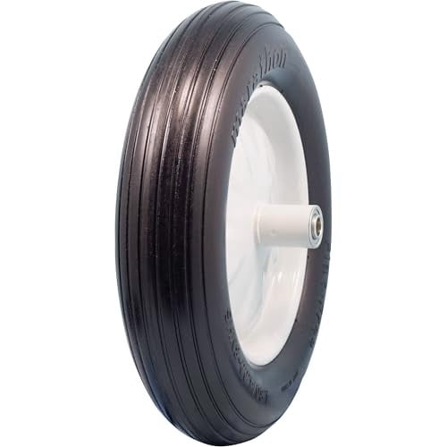 Piazza Flat-Free Wheelbarrow Tire, Solid Polyurethane, Steel Rim, 8 ...