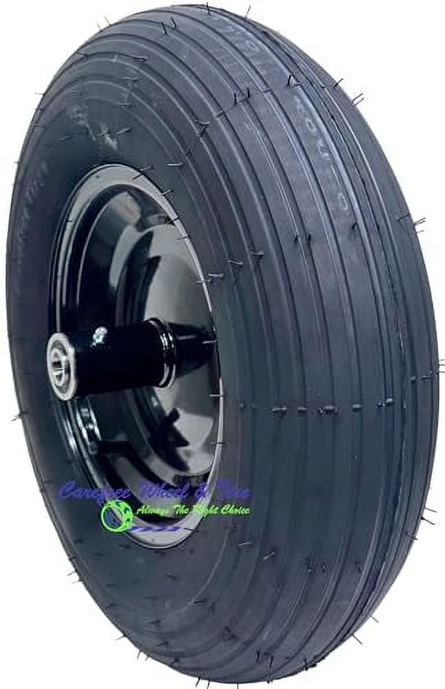 4.80/4.00-8 Pneumatic Wheelbarrow Wheel. 4" Centered Hub and 5/8 ...
