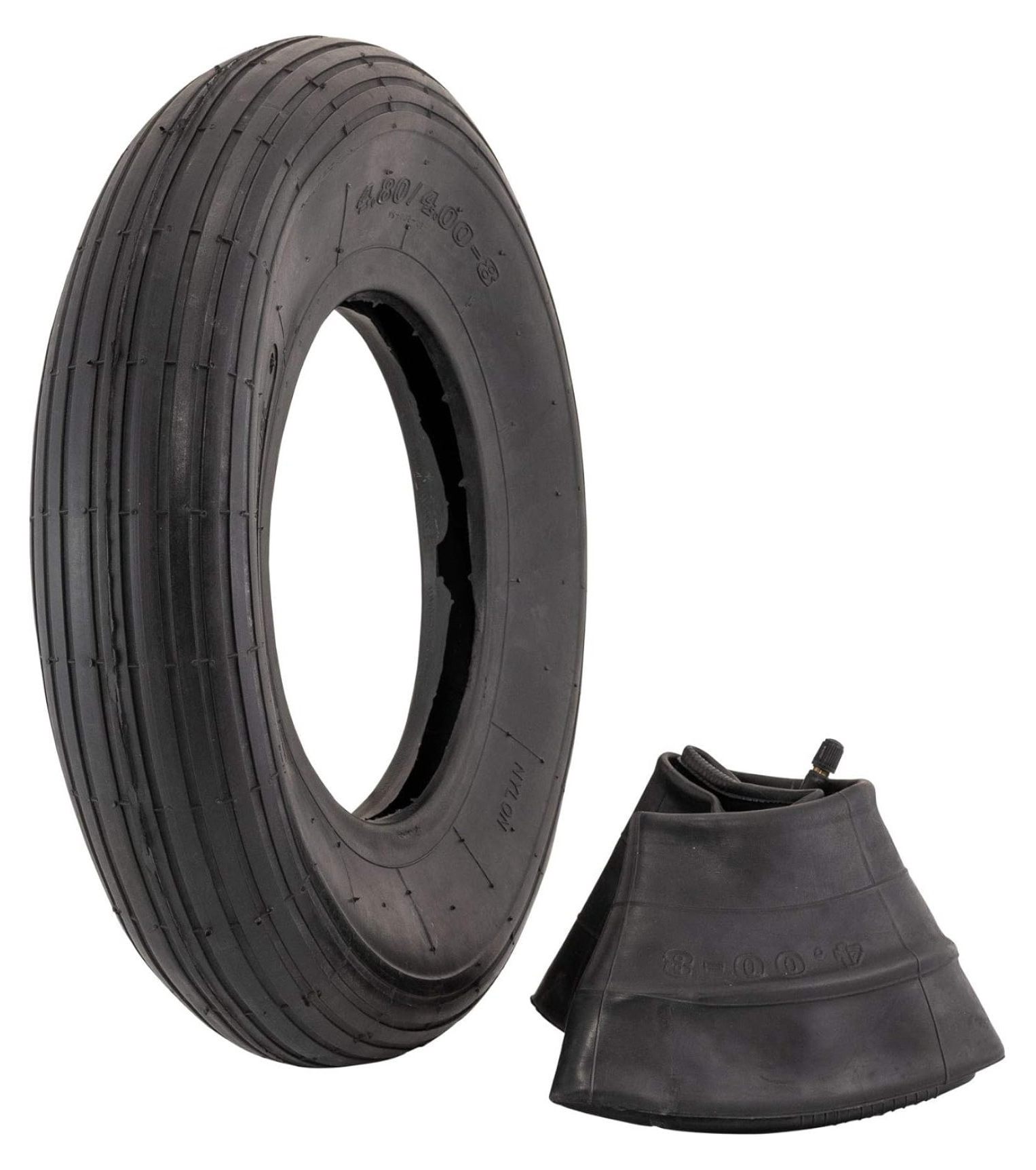 4.80/4.00-8" Ribbed Tread Replacement Pneumatic (Air-Filled) Tire and ...