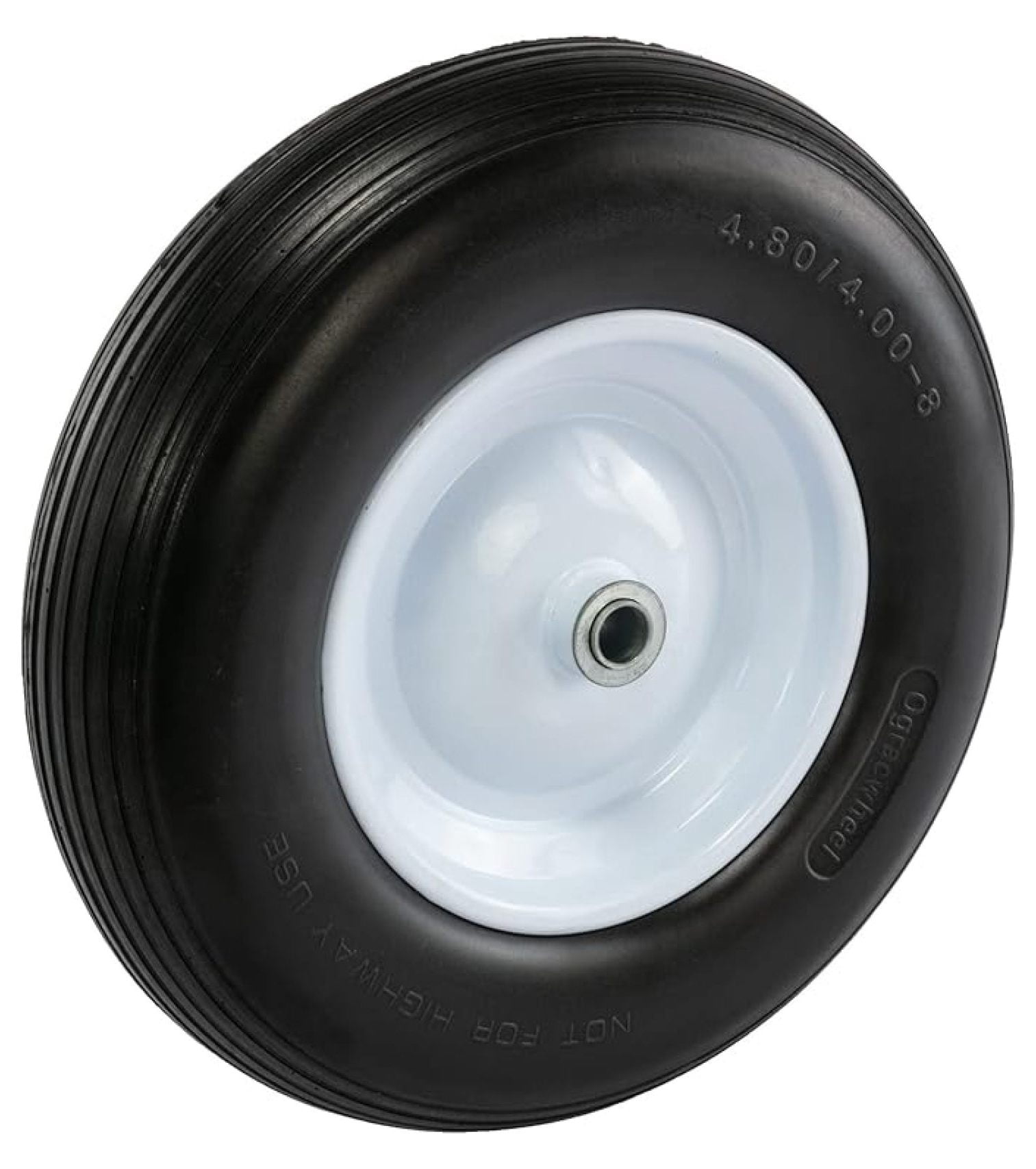 4.80/4.00-8 Tire and Wheel, 1 Inch Axle, 3" Hub Flat Free 16 Inch Solid ...